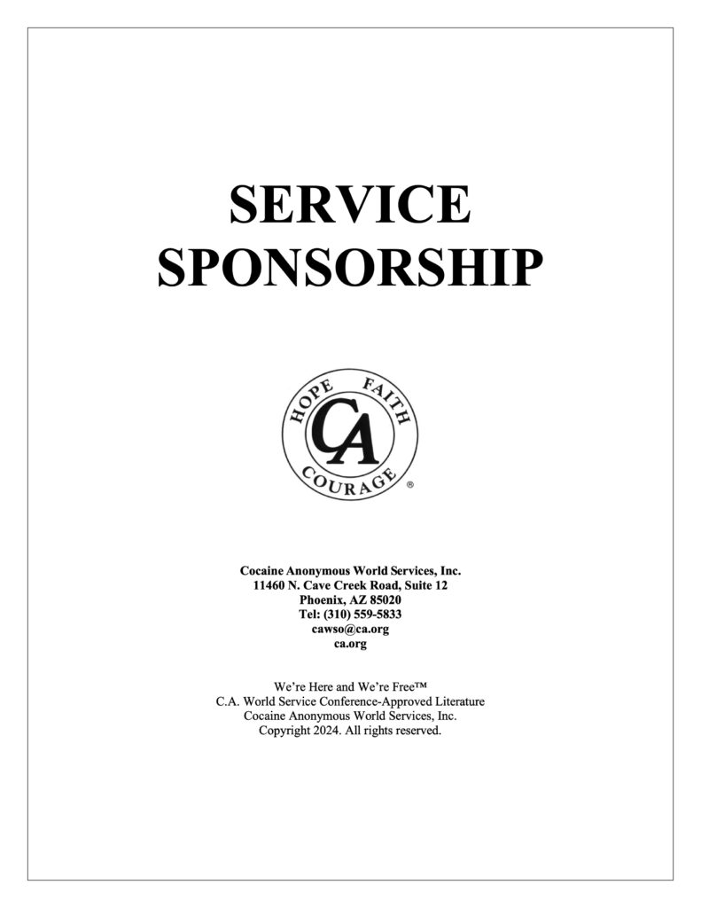 Service Sponsorship – Cocaine Anonymous® World Services